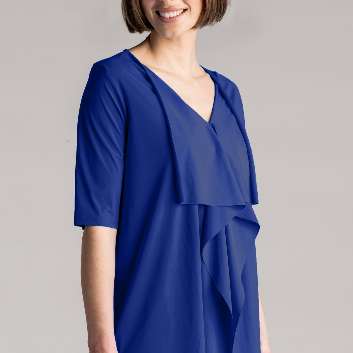 PAULA RYAN Drape Front Top Superfine Microjersey - Indigo – Magpie Style