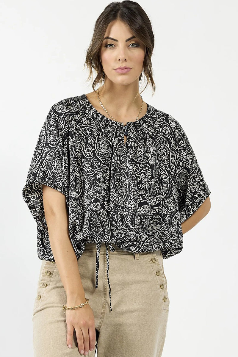 DRAMA THE LABEL Liberty Top - Black Paisley – Magpie Style