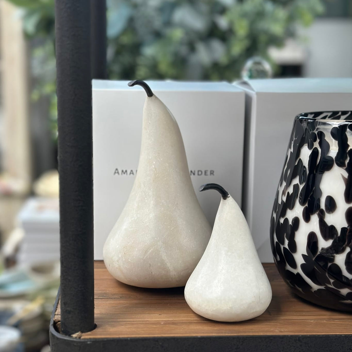 Small Hand Carved Marble Pear White – Magpie Style