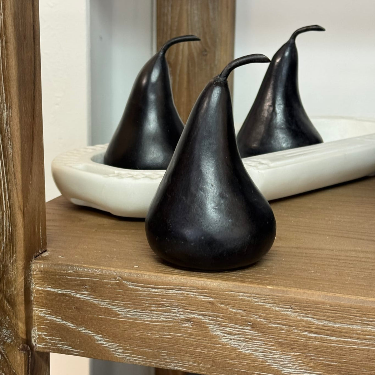 Small Hand Carved Marble Pear - Black – Magpie Style