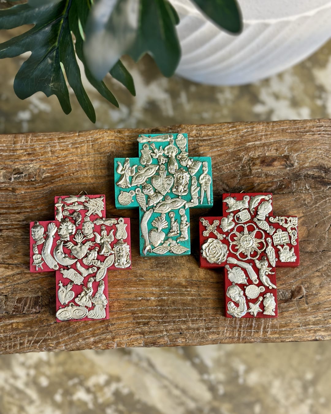 Wide Red Cross with Milagros – Magpie Style