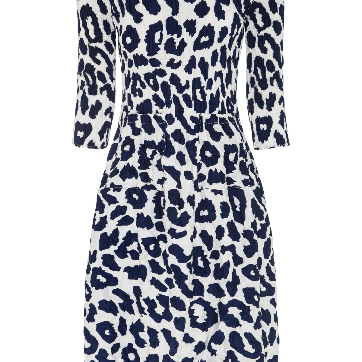 ALQUEMA 3/4 Sleeve Smash Pocket Dress - Indigo Leopard – Magpie Style