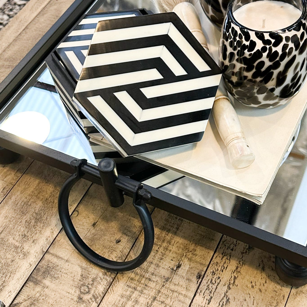 MAGPIE HOME Hexagon Inlay Box + Coasters - Black – Magpie Style